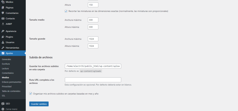 Solución: Error al subir archivo en Wordpress directorio uploads.